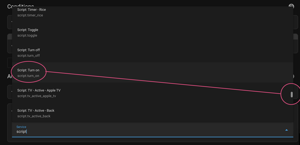 Script 'Turn On/Off/etc' on top of dropdown menu - Feature Requests ...