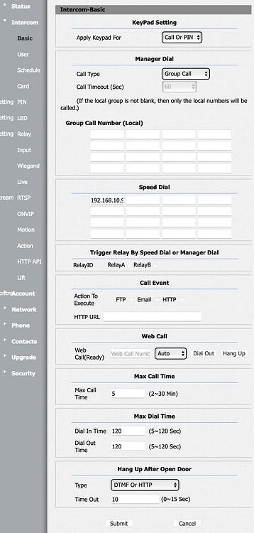 Door Intercom - Akuvox R20K (on Ethernet) - Configuration - Home ...