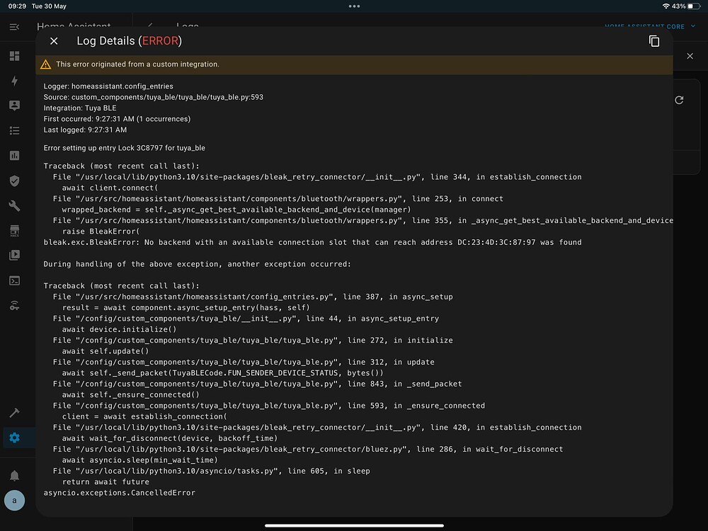 Tuya BLE integration, includes fingerbot - Third party integrations ...