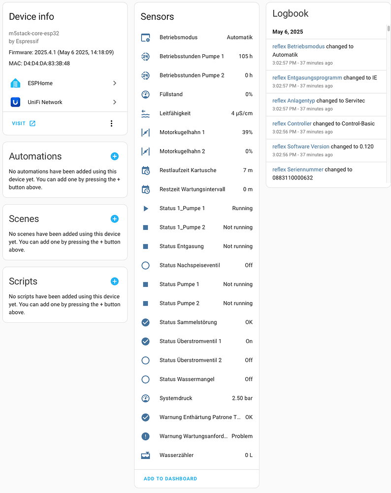 Custom Component: Reflex Degassing/Autofill System - Custom Integrations - Home Assistant Community