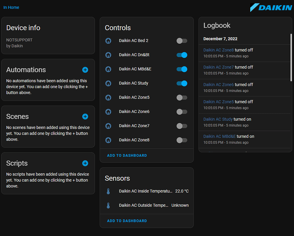 Daikin AC NOTSUPPORT (missing climate controls) - Configuration - Home ...