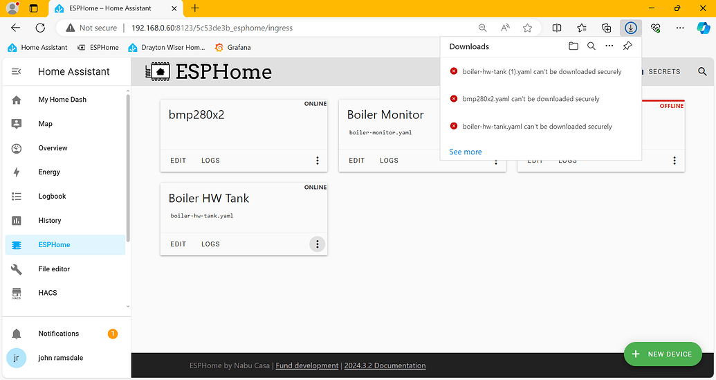 ESP32 'Download YAML' has stopped working - ESPHome - Home Assistant Community
