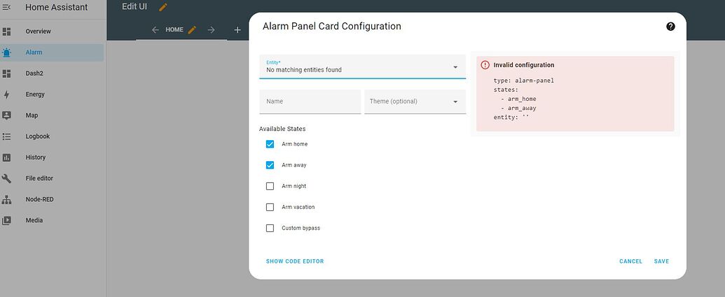 Basic help with a basic alarm panel - Home Assistant Community