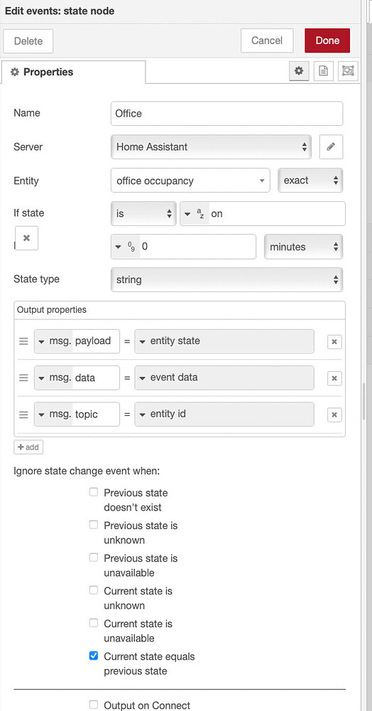Cant Get My Simple Node Red Sequence To Disable Based On A Home Assistant Input Boolean Node