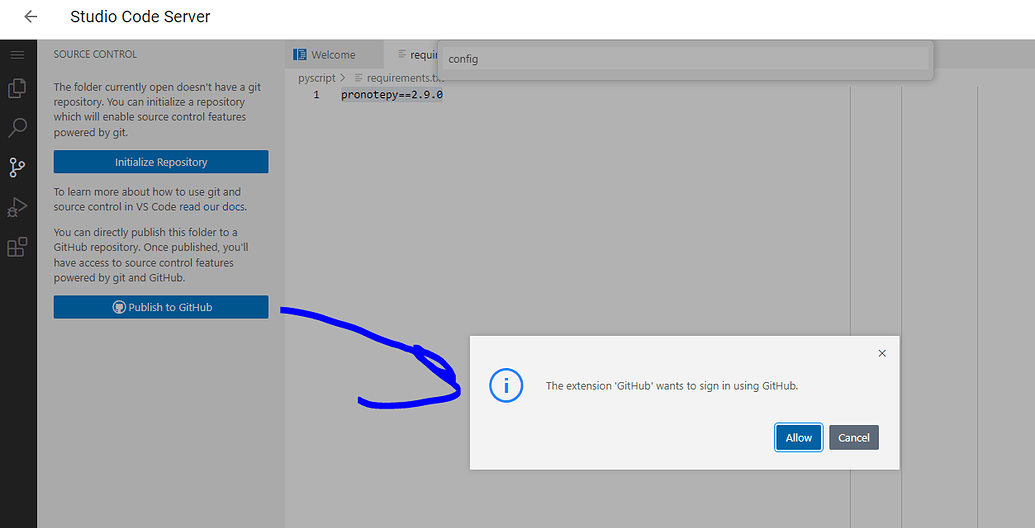 Help configuring VSCODE addon to use github - Configuration - Home ...
