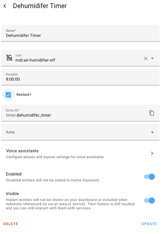 Timer Helper Restore Configuration Home Assistant Community