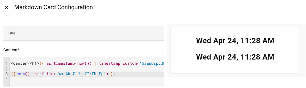 Easy date and time card, using only Markdown - Community Guides - Home Assistant Community