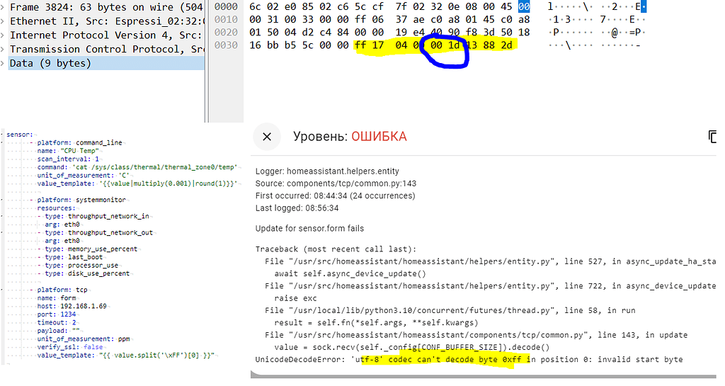 Byte operation for data from ser2net server - Configuration - Home ...