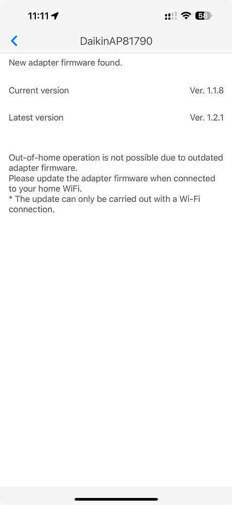Daikin Airbase BRP15B61 firmware update to 1.2.1 - is it compatible ...