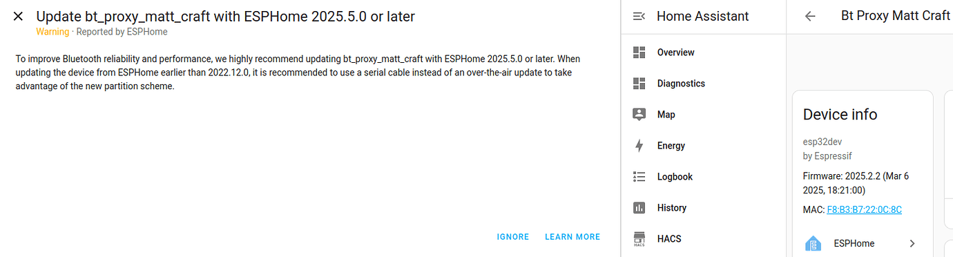 ESPHome firmware update warning wrong? - ESPHome - Home Assistant Community