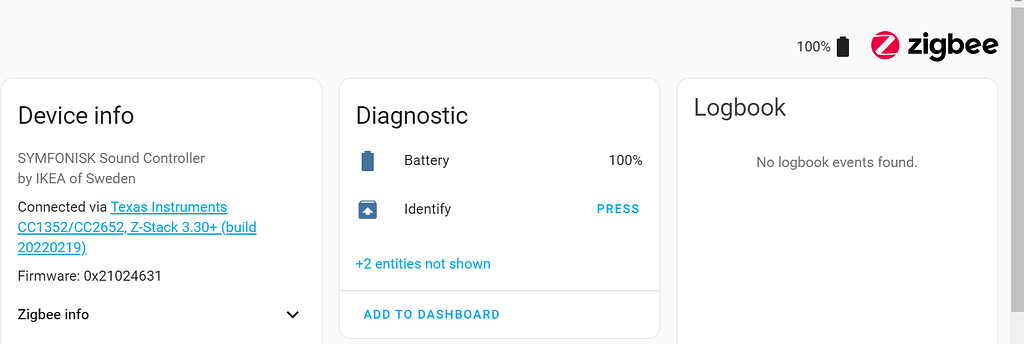 ZHA Symfonisk Sound Controller - No response in logbook - Hardware - Home Assistant Community