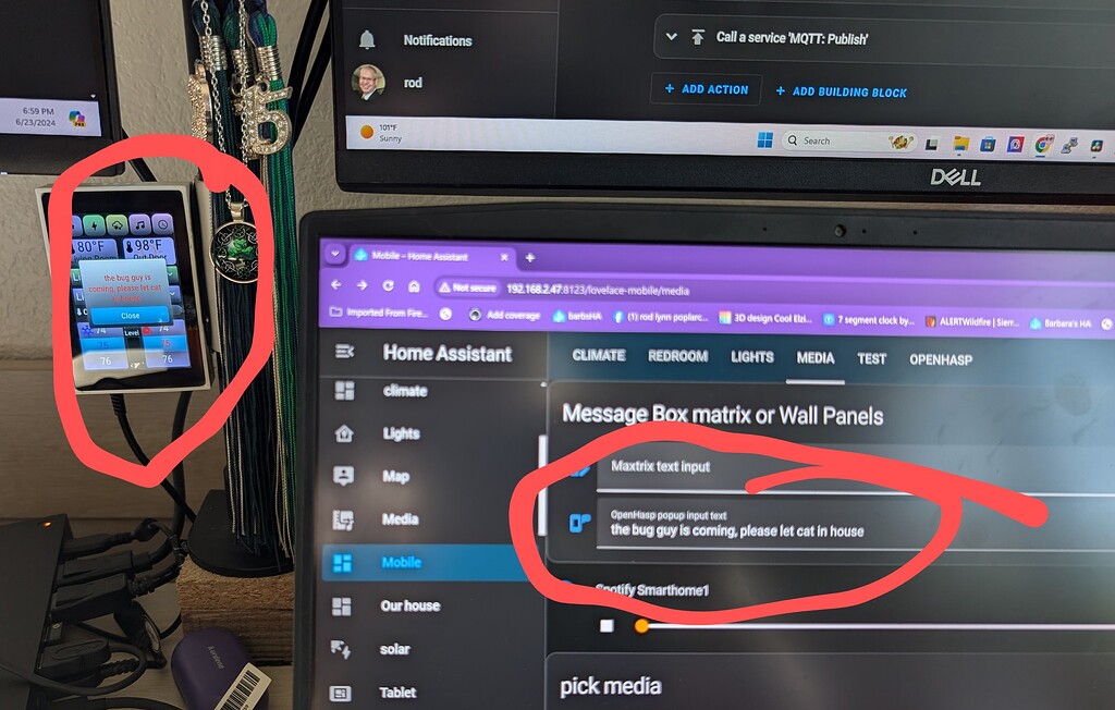 Input text box on dashboard and automation for use with openhasp message box - Share your ...
