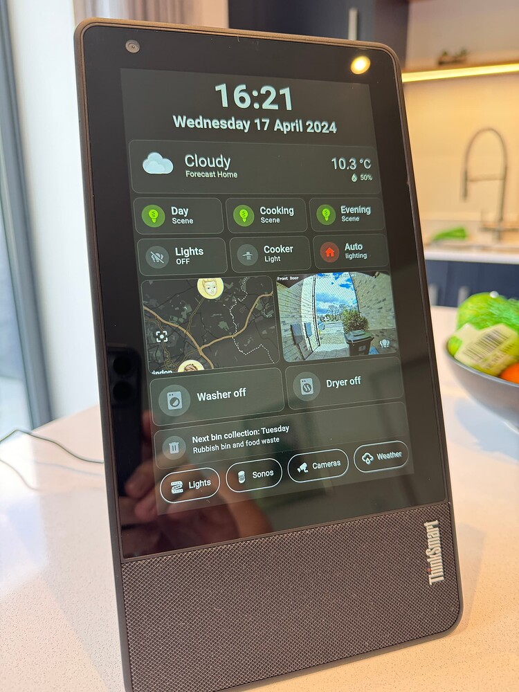 My take on a home dashboard running on the Lenovo ThinkSmart View and ...