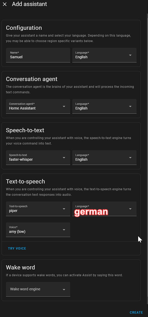 How to have assist use whisper with one language and piper with other ...