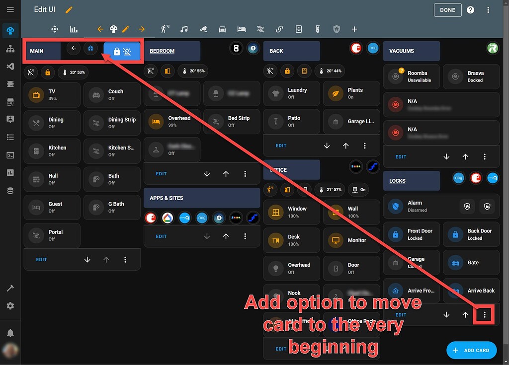 Option to move card to beginning of Lovelace dashboard - Feature Requests - Home Assistant Community