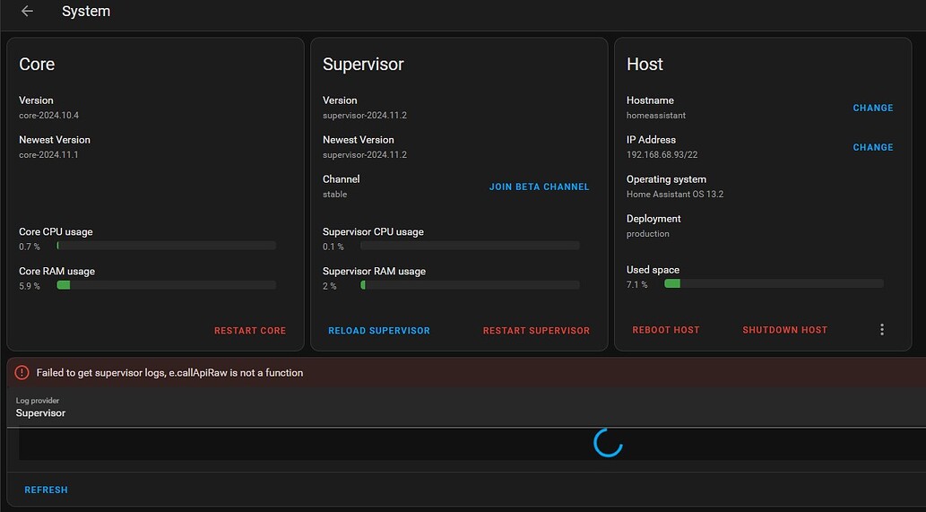 System and Frigate log errors, when trying to display the logs - Configuration - Home Assistant ...