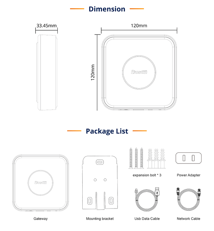 Dusun "DSGW-210-HA" Zigbee, Thread, Z-Wave, and BLE gateway appliance pre-installed with Home ...