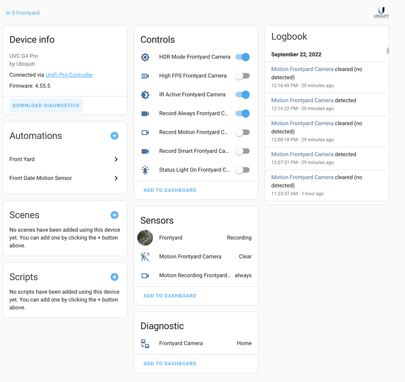 Missing Object Detection for G4 Unifi Cameras - Configuration - Home ...