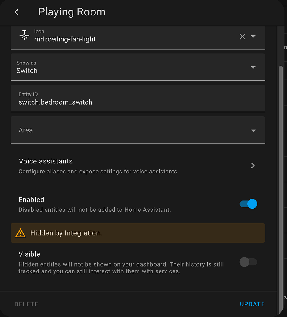 Mqtt Entity In Home Assistant Is Hidden By Integration Configuration Home Assistant Community