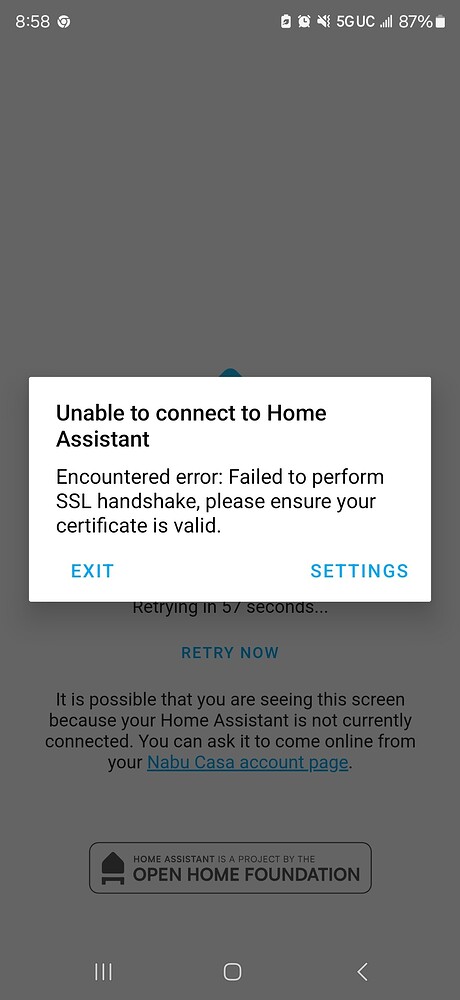 Failed Ssl Handshake Configuration Home Assistant Community