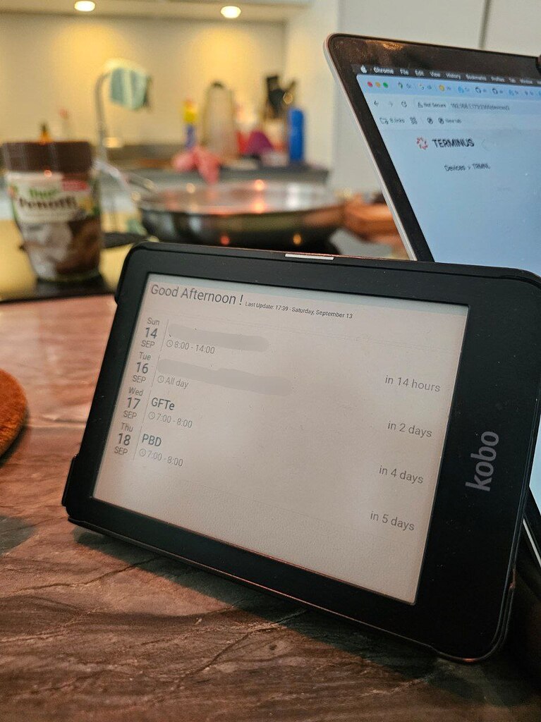 E-ink dashboard on Kobo Clara HD using only the open-source components of TRMNL - Share your ...