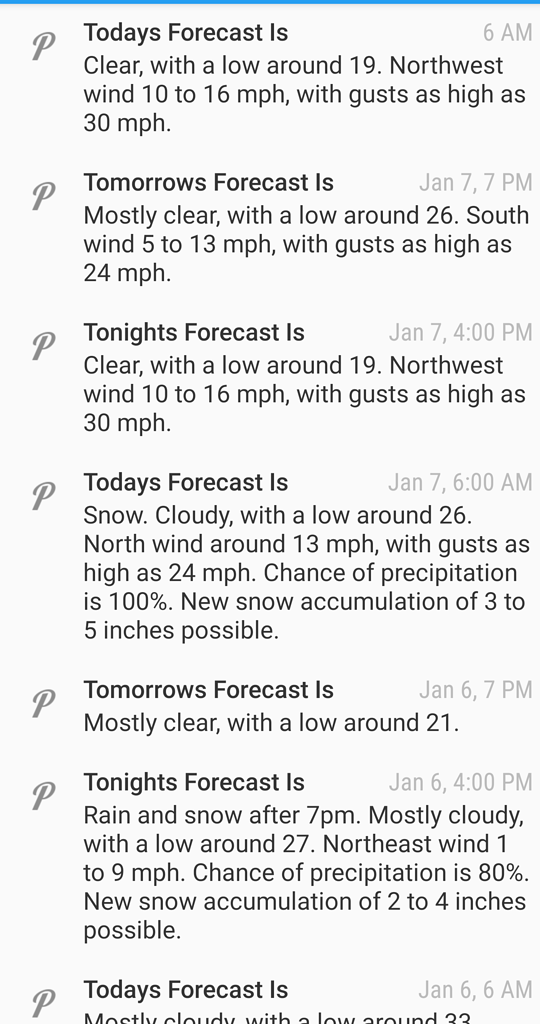 Trying to understand the US NWS (National Weather Service) integration ...
