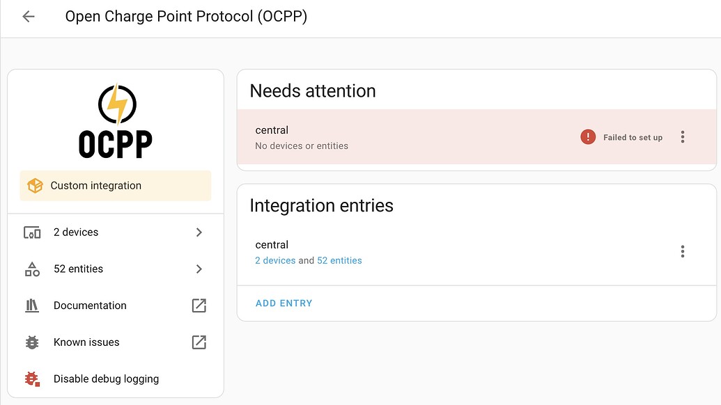 OCPP failed to set up - Home Assistant Community