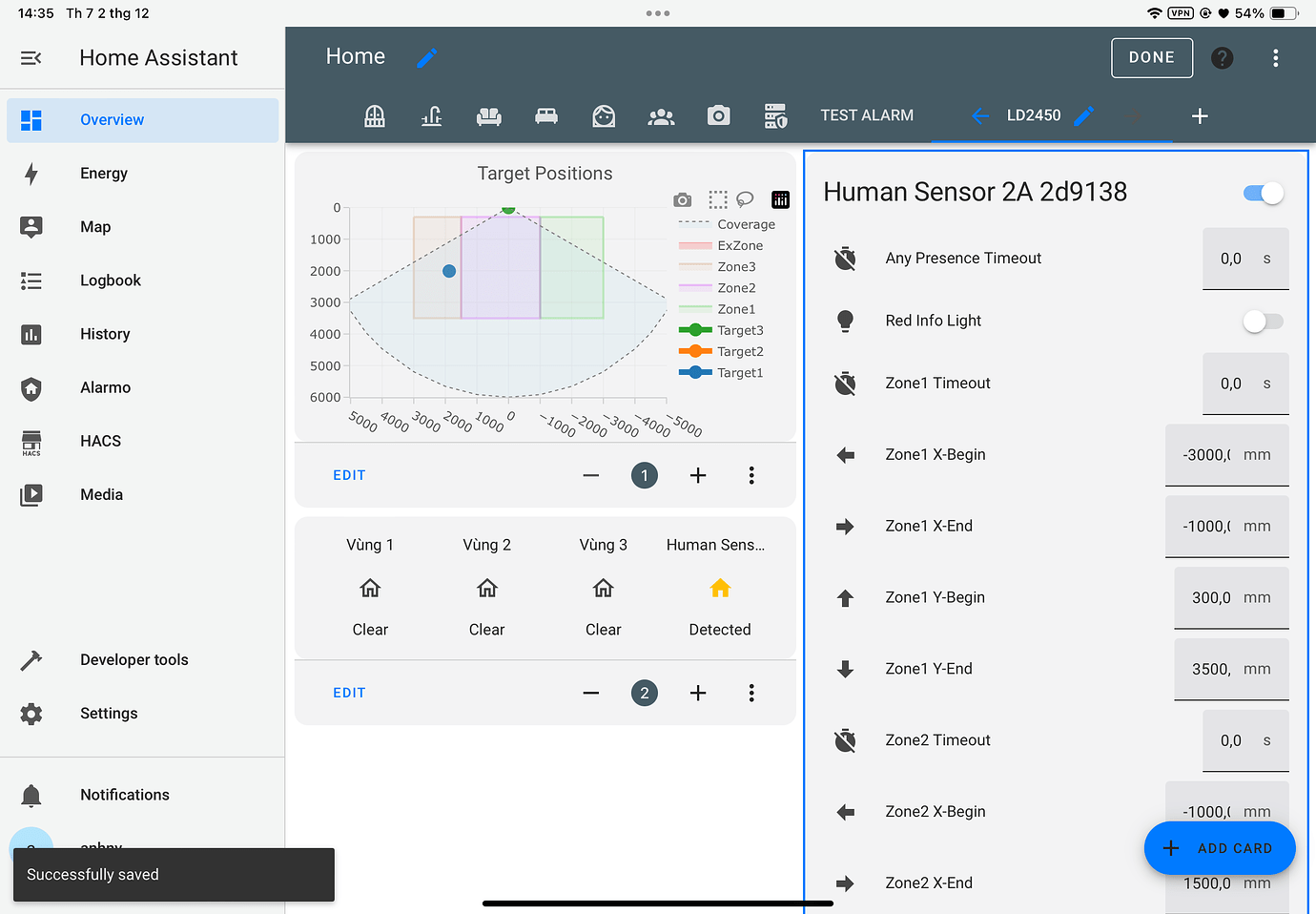 Screek Human Sensor 2A - LD2450 24Ghz mmWave Human Tracker Sensor ...