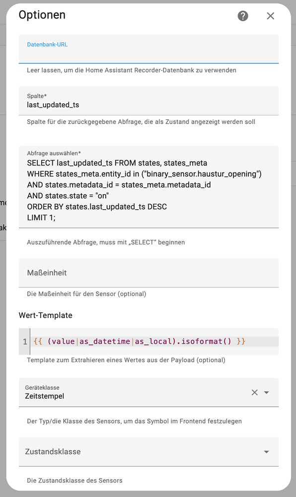 SQL information into timestamp sensor - Configuration - Home Assistant Community