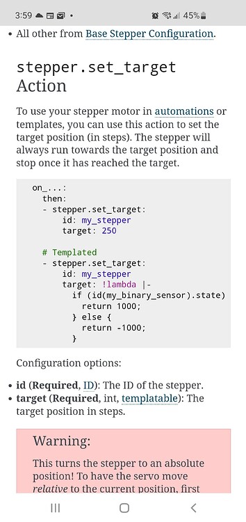 'Switch' to operate a stepper motor - ESPHome - Home Assistant Community