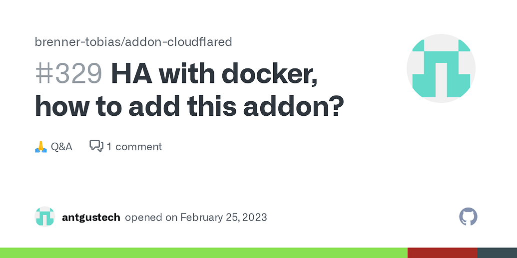 Installing Ha Addon Cloudflare On Docker Container Home Assistant Community