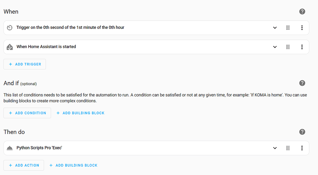 Why do the triggers do not work when I re-start HA (no execution of the python script pro exec ...