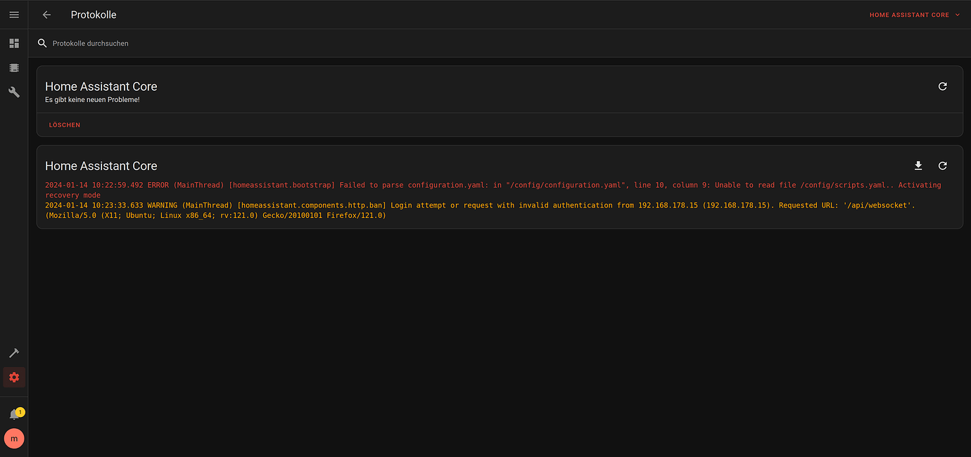 Restored Backup Does Not Boot Error In Line 10 Of Configurations Yaml Configuration Home