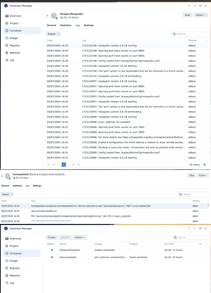 Flashed Sonoff S31 Tasmota Home Assistant on Synology NAS not ...