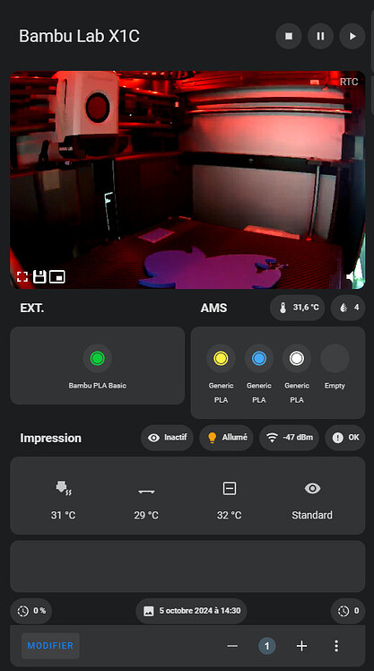 My Bambu Lab X1C Dashboard & Automations - Dashboards & Frontend - Home ...