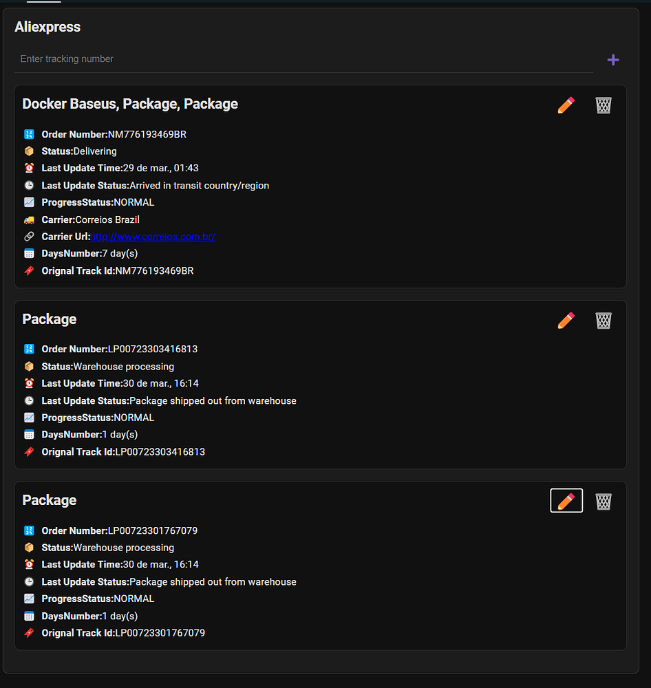 New Integration- AliExpress Package Tracker🚚! - Custom Integrations ...