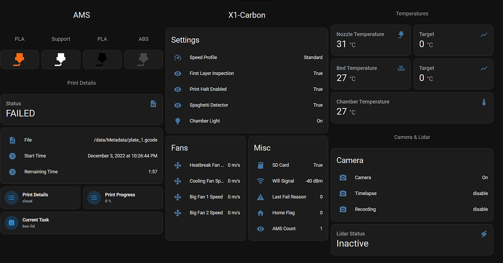 Bambu Lab X1 X1C MQTT - Configuration - Home Assistant Community