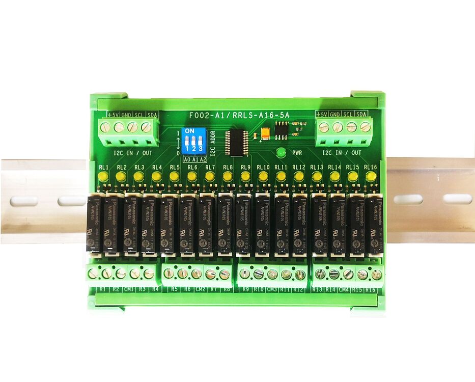 ESP32 + Ethernet + 8 or 16 relays + voltage regulator + DIN rail mount ...