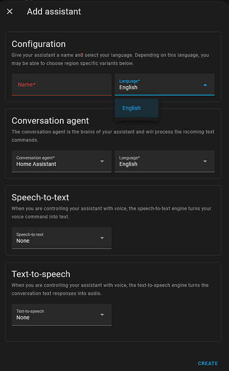Assist : Only English is listed in the possible language drop-down ...