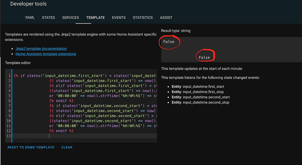 How do I make a template to select TRUE from two temporary sensors ...