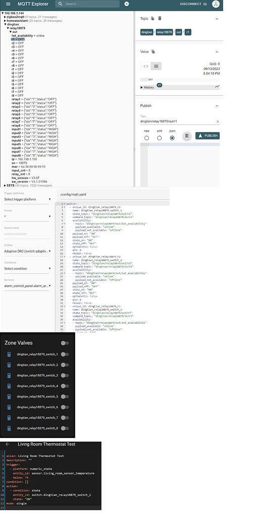 Dingtian DT-R008 8CH Smart Relay For Zone Heating - Configuration ...