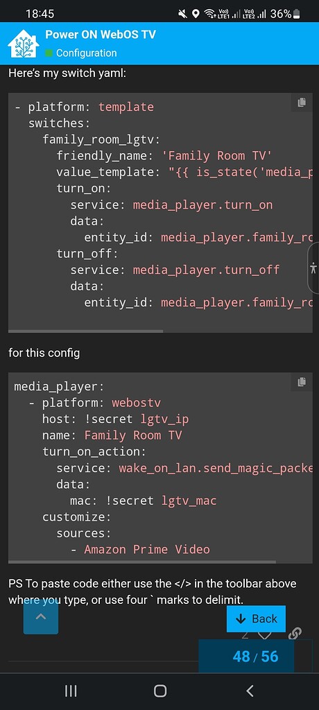 Unable to Turn on LG Tv - Home Assistant Community