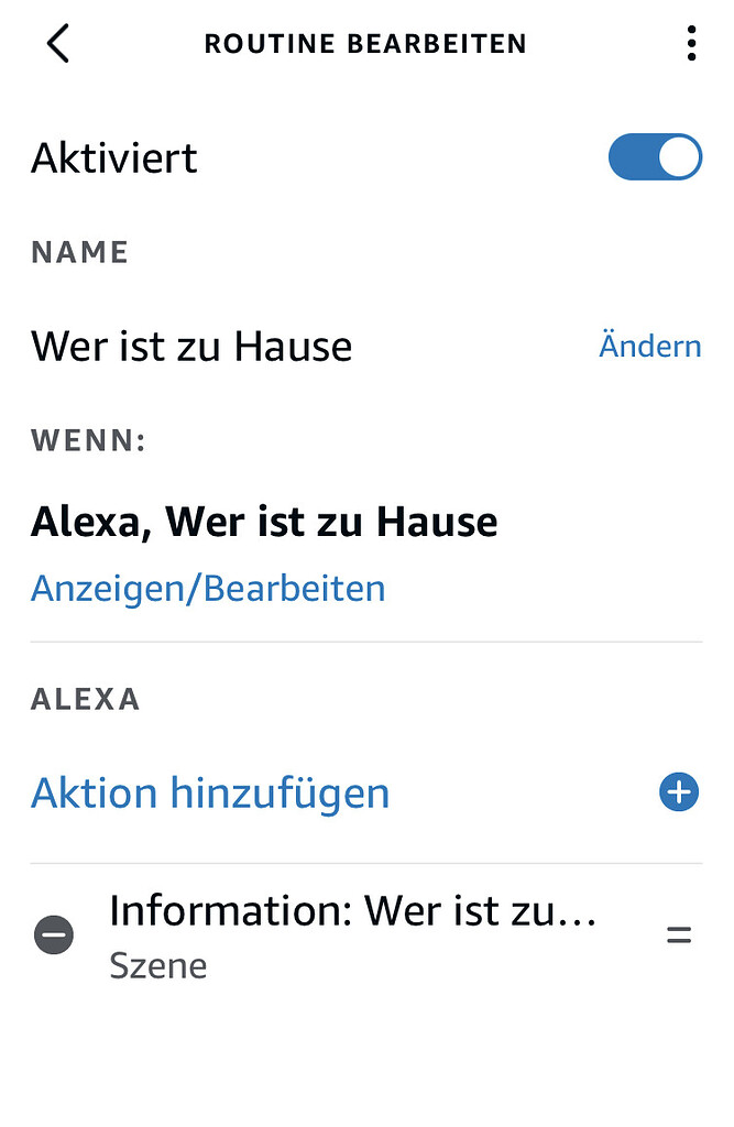 Run a HA notification script on the alexa device that receives the trigger - ideas welcome ...