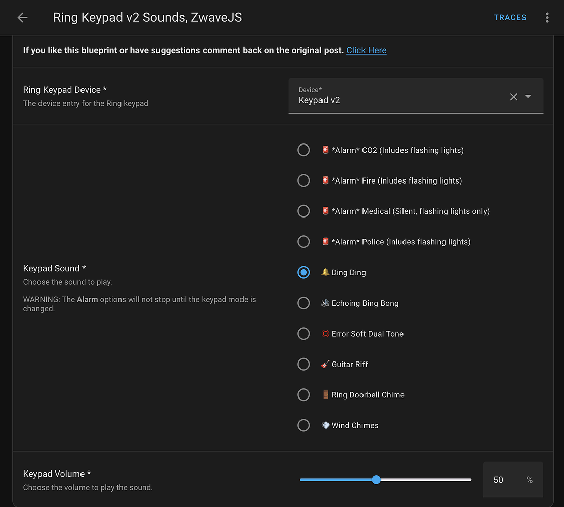 🔔 Ring Keypad v2 Sounds SCRIPT, zwaveJS - Blueprints Exchange - Home ...