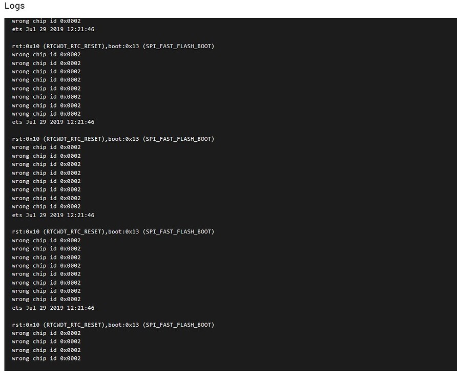 Wrong chip id 0x0002 - ESPHome - Home Assistant Community