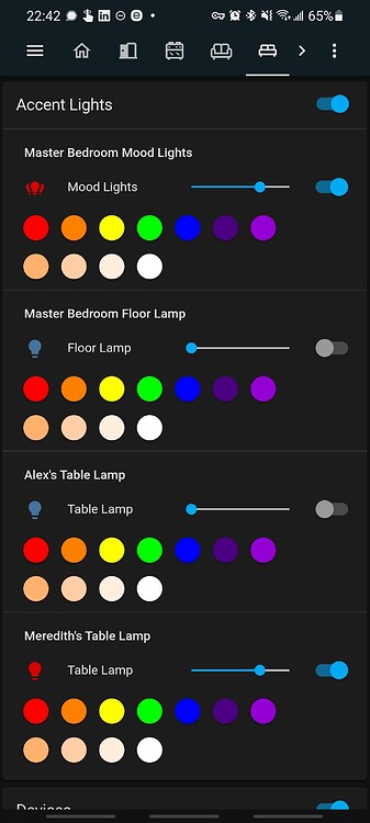 Configure Custom Button card To Change Light Color Frontend Home 