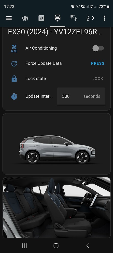 Volvo EX30 - Battery percentage - Third party integrations - Home ...