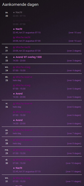 Lovelace: Advanced calendar card - Dashboards & Frontend - Home ...