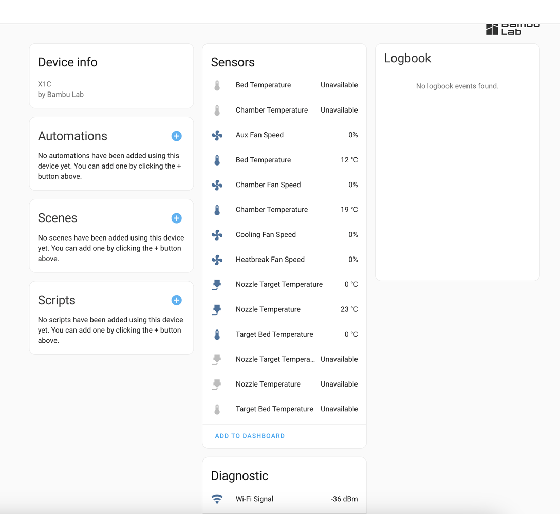 Bambu Lab X1 X1C MQTT - Page 9 - Configuration - Home Assistant Community