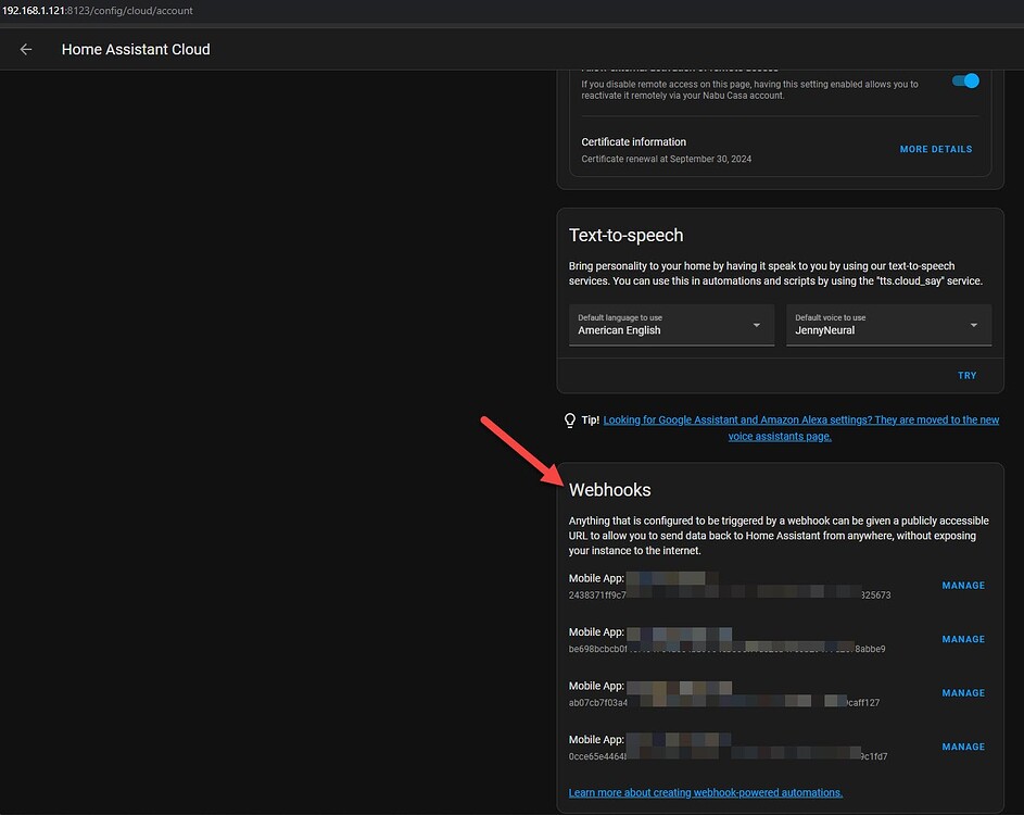 Help needed : How to use these automatically created webhooks? - Mobile Apps - Home Assistant ...